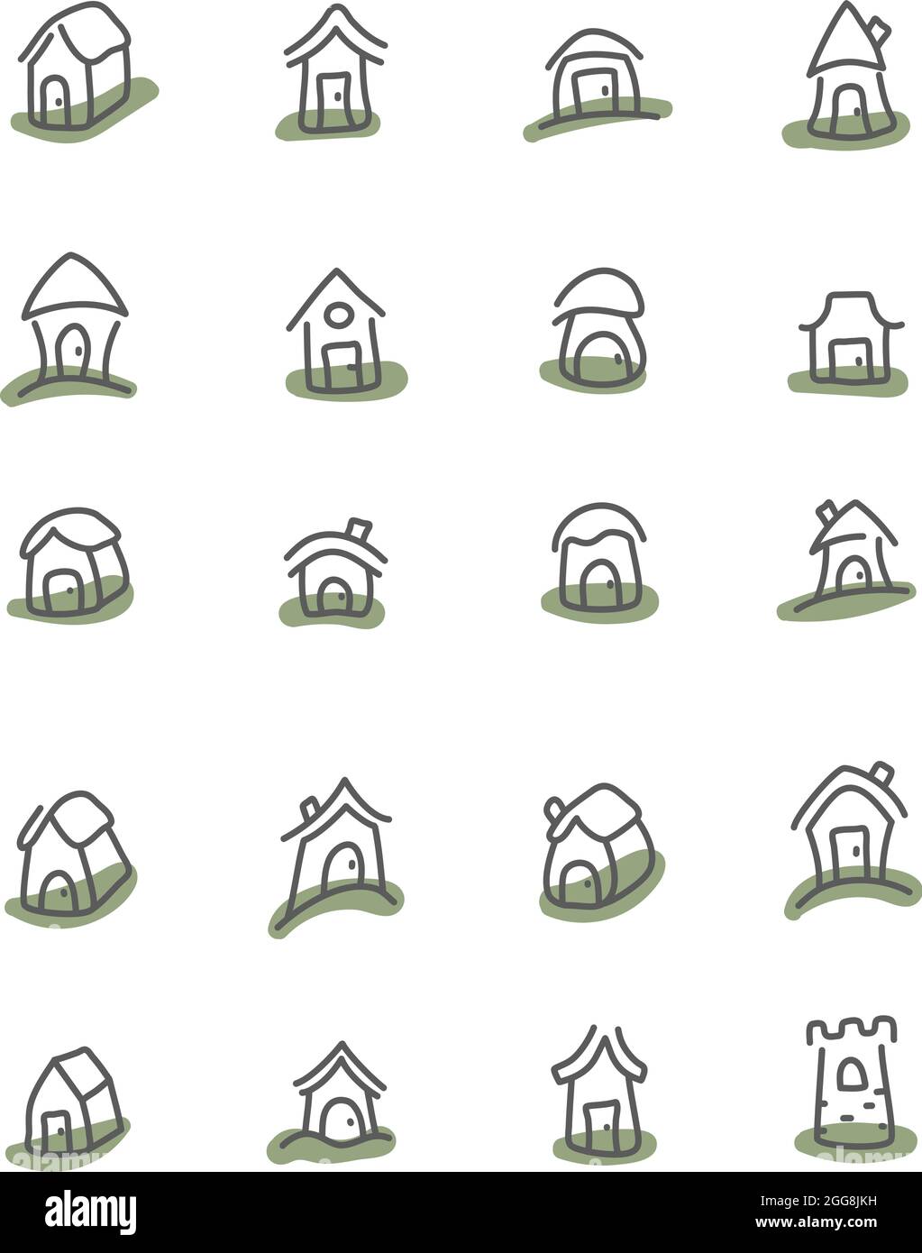 Types of houses, illustration, vector, on a white background Stock ...