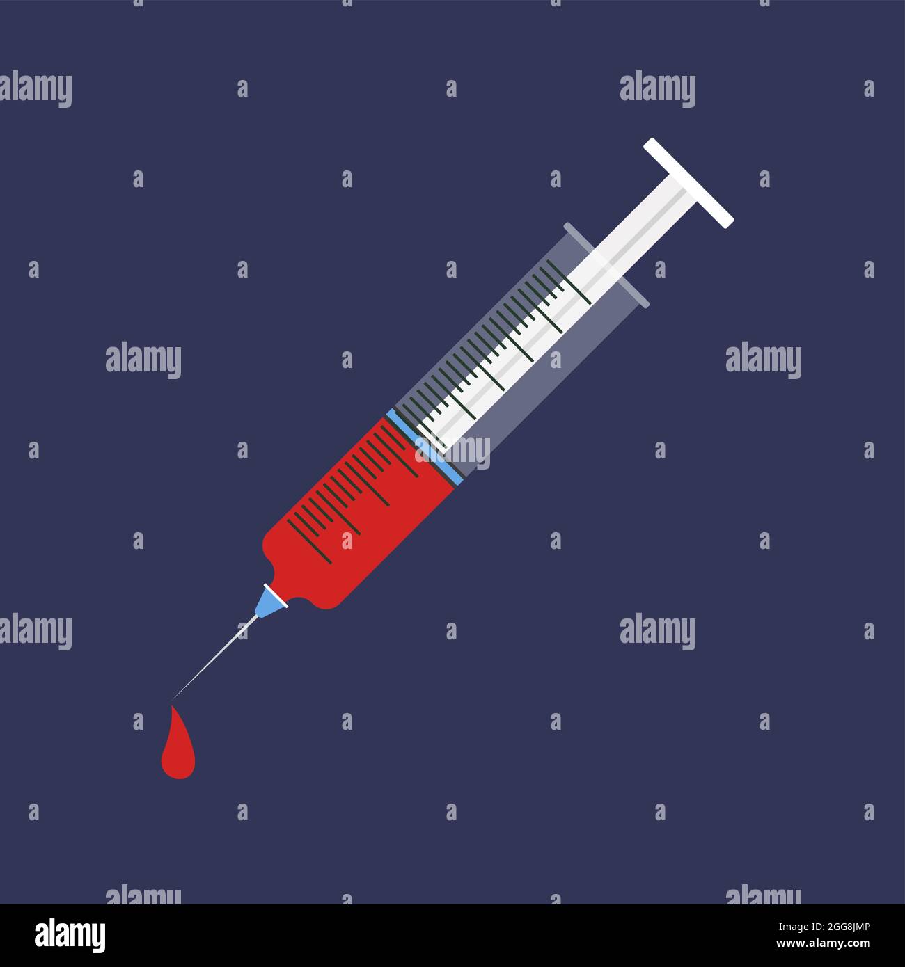 Blood injection, illustration, vector on a white background Stock ...