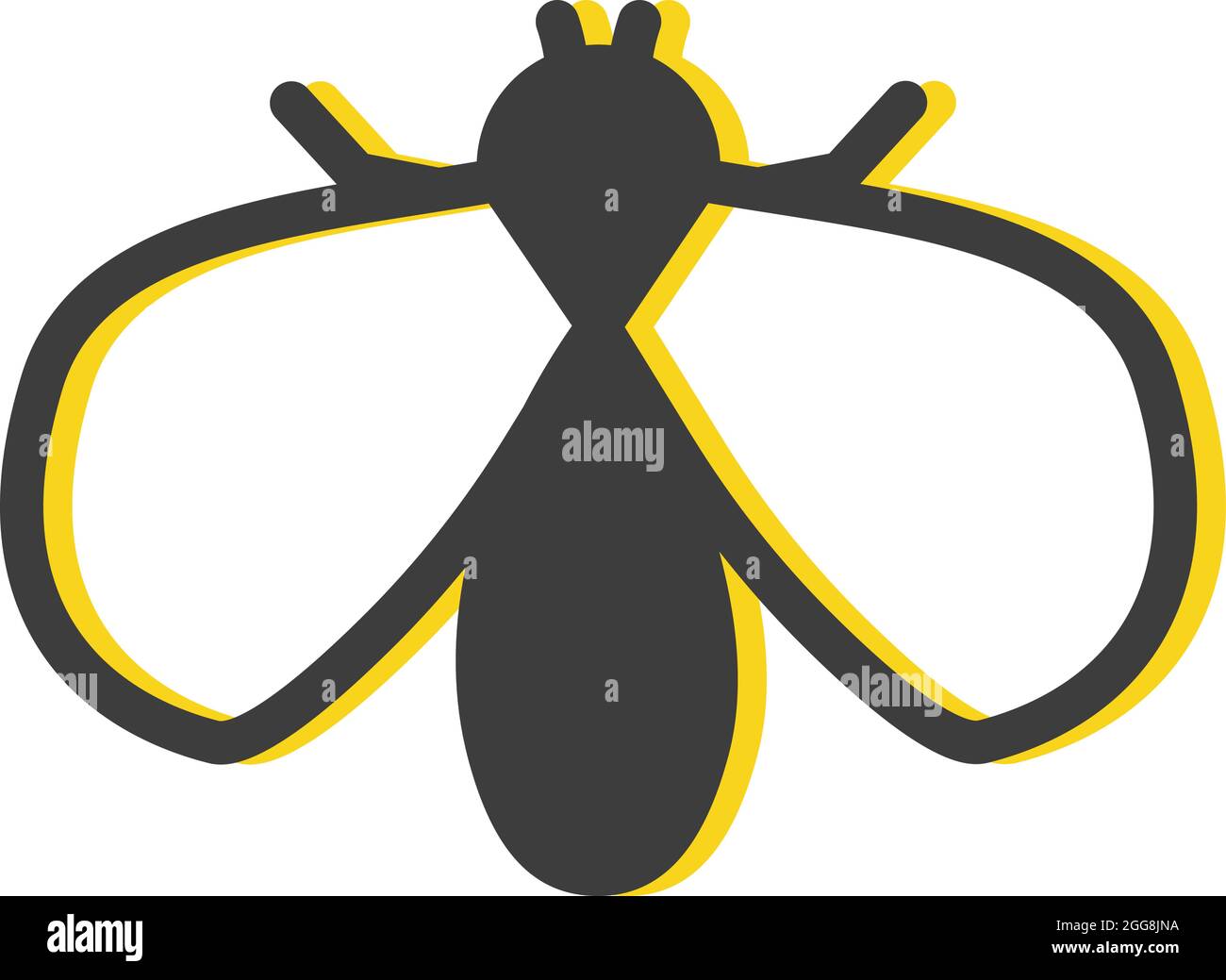 Black moth, illustration, vector, on a white background Stock Vector ...