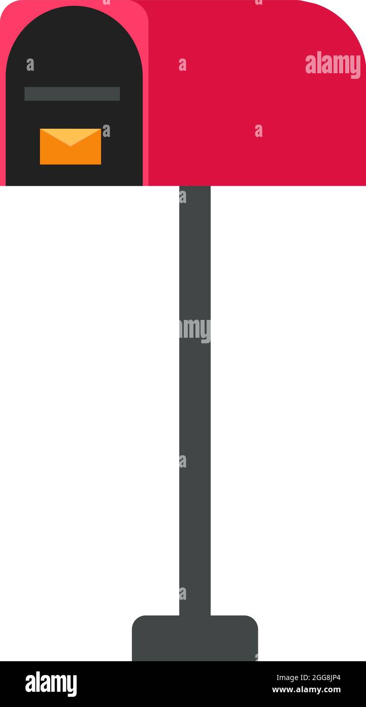Red letterbox, illustration, vector on a white background Stock Vector ...