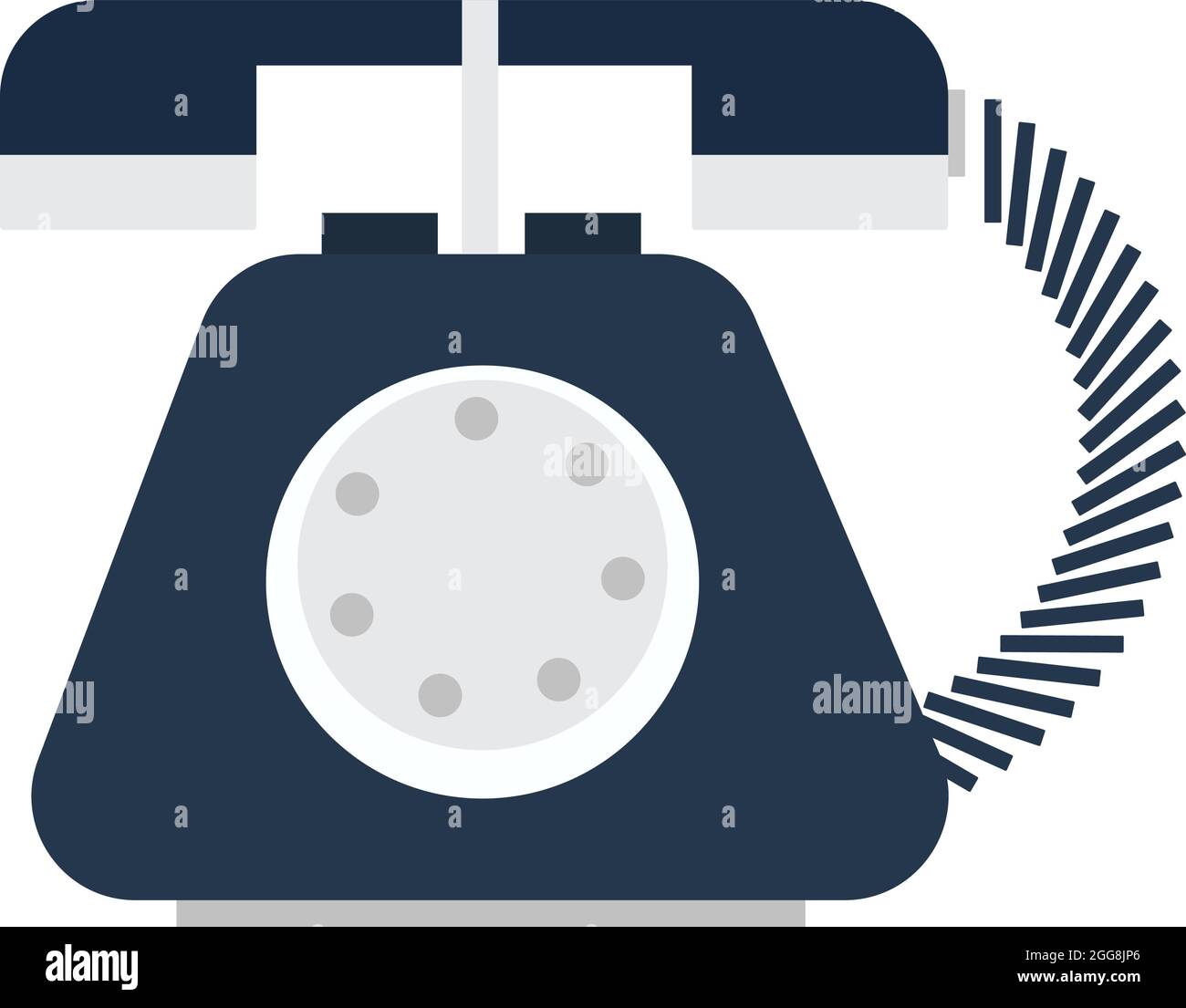 Blue wired telephone, illustration, vector on a white background Stock ...