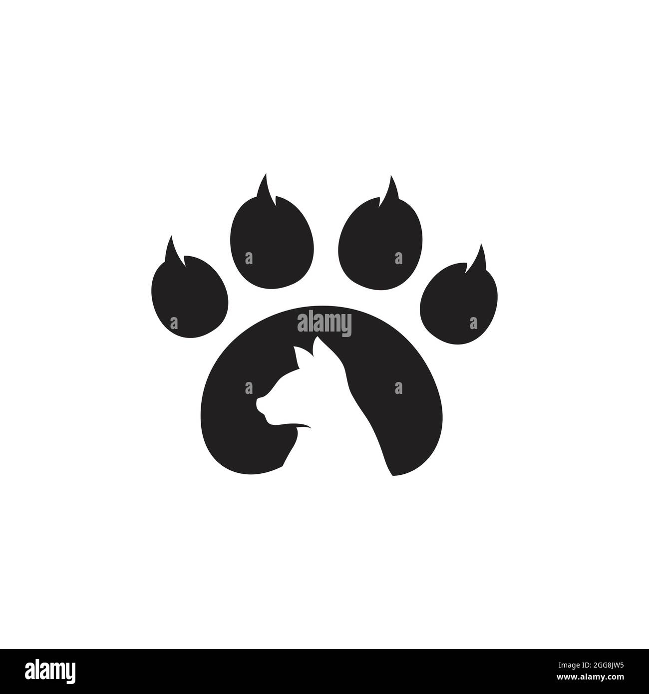 Paw Logo design vector illustration design template Stock Photo - Alamy