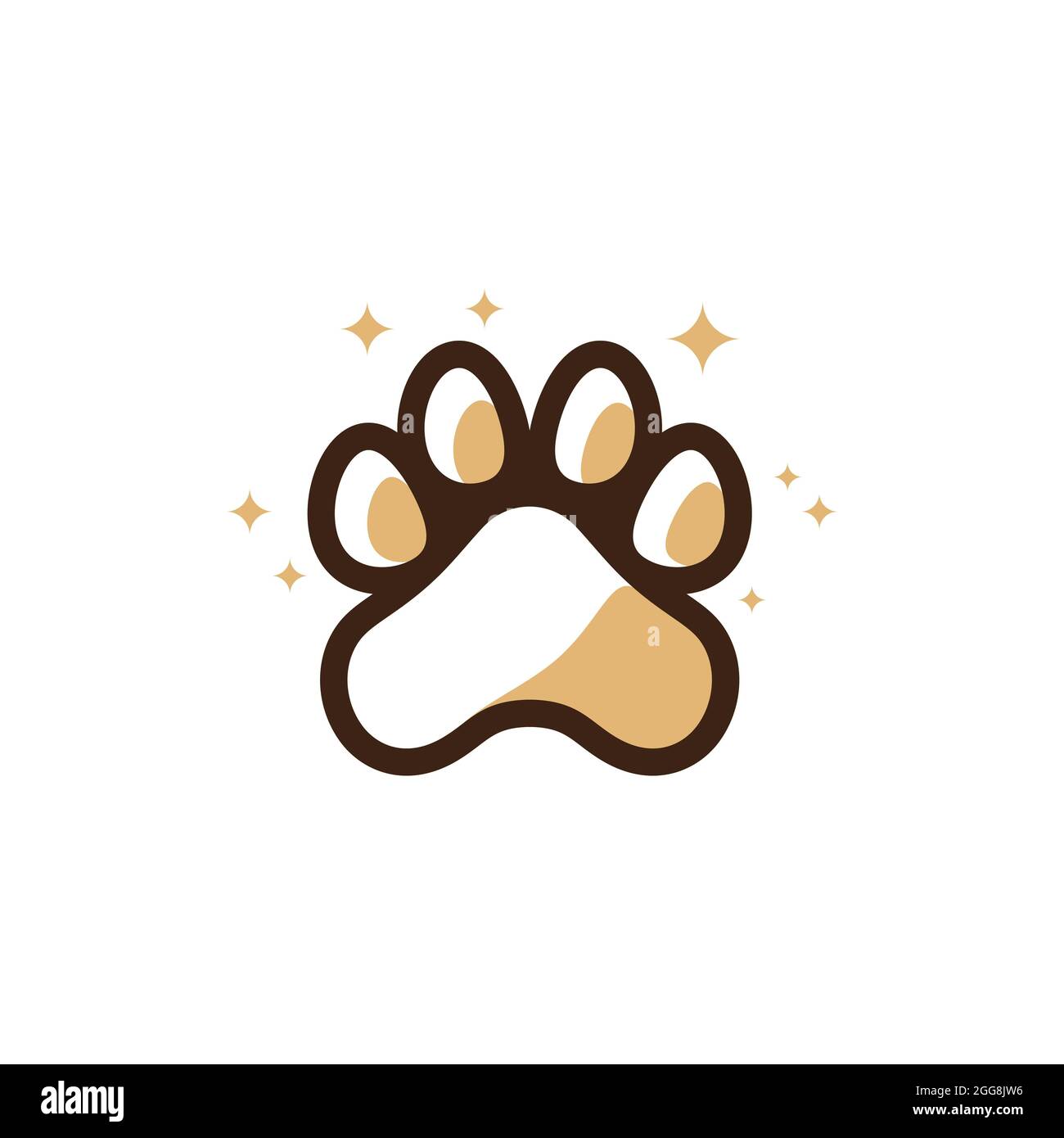 Paw Logo design vector illustration design template Stock Photo - Alamy