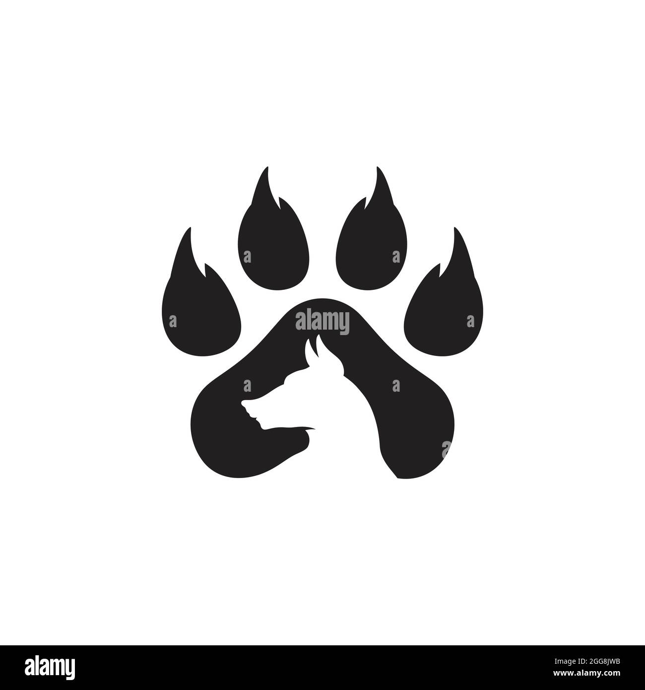 Paw Logo design vector illustration design template Stock Photo - Alamy