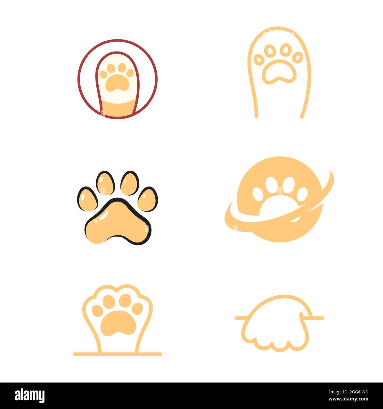 Paw Logo design vector illustration design template Stock Photo - Alamy