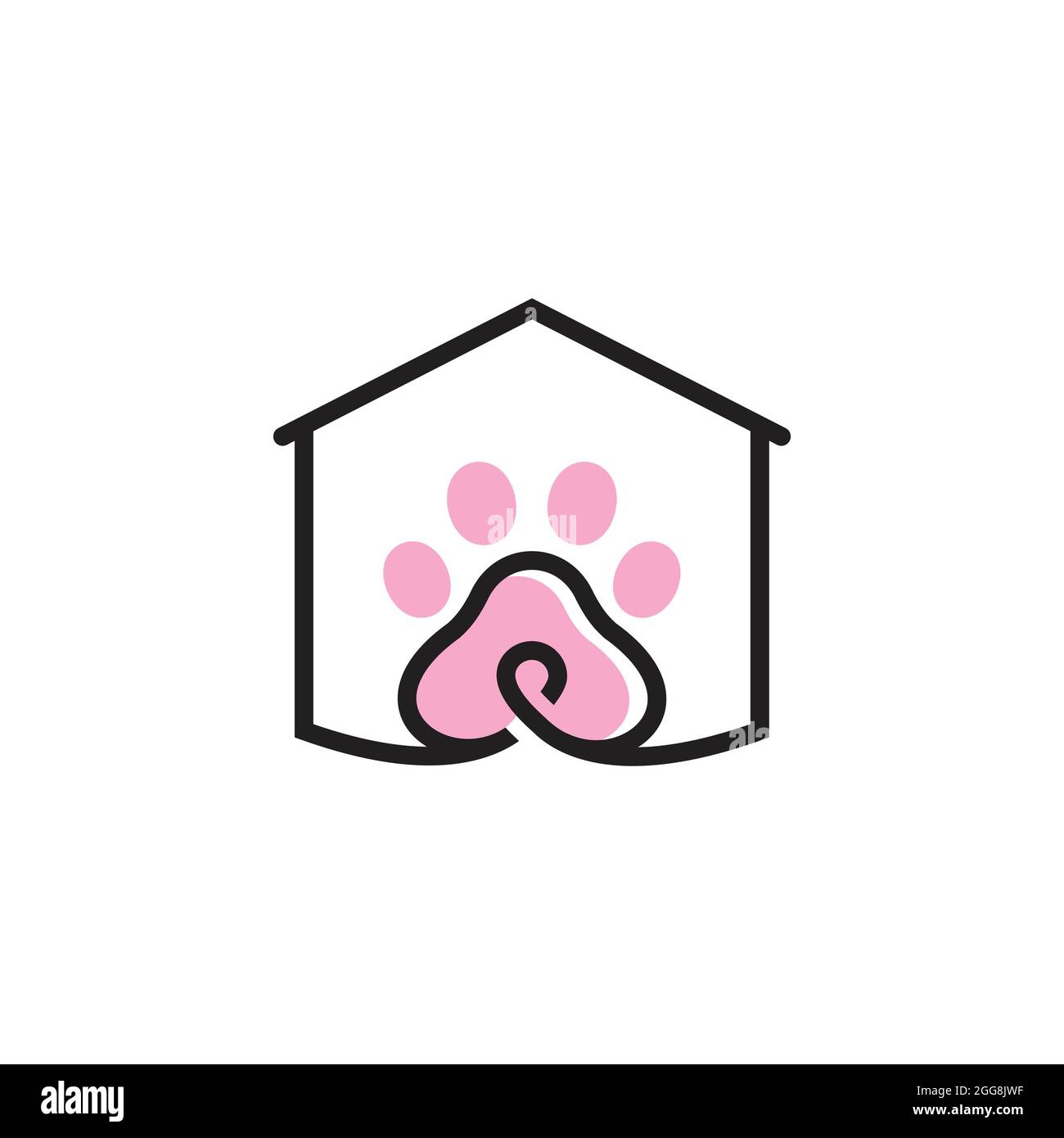 Paw Logo design vector illustration design template Stock Photo - Alamy