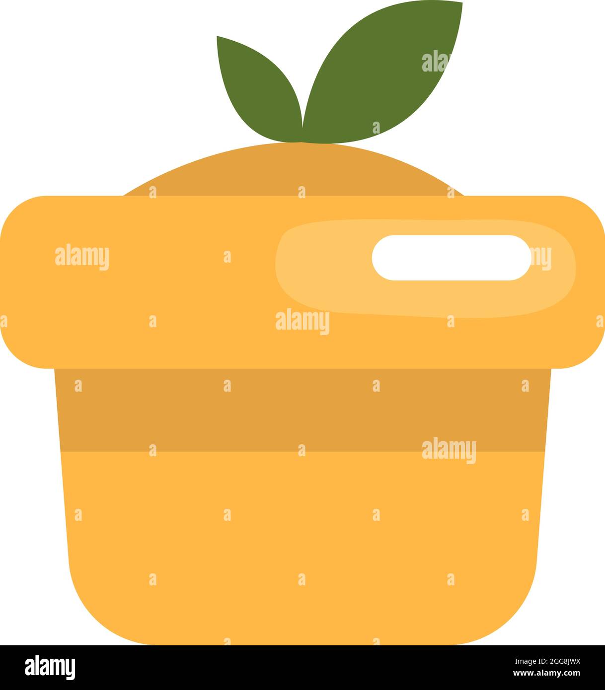 Plant in yellow pot,illustration, vector, on a white background Stock ...