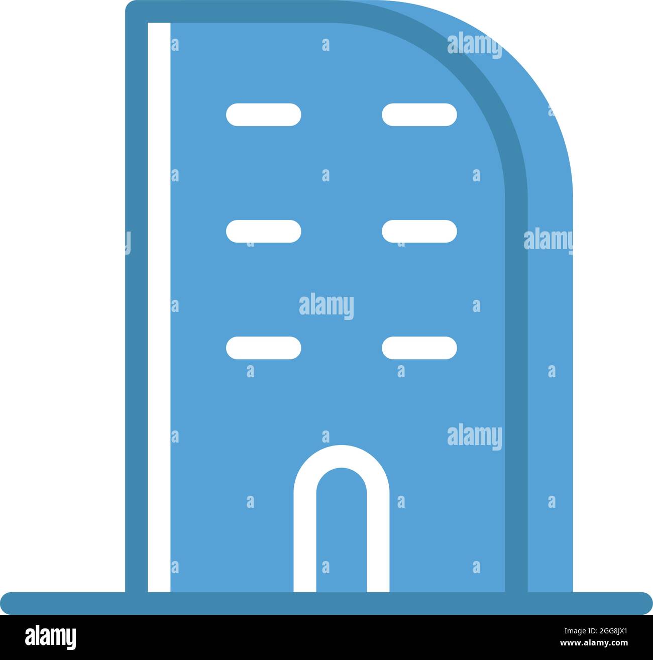 Modern blue building, illustration, vector, on a white background Stock ...