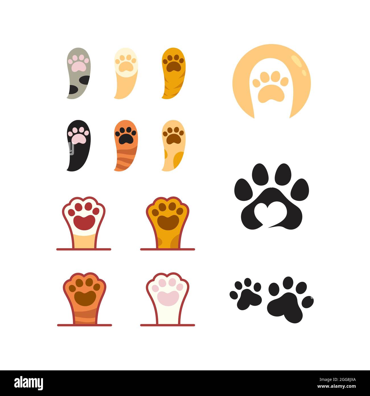 Paw Logo design vector illustration design template Stock Photo - Alamy
