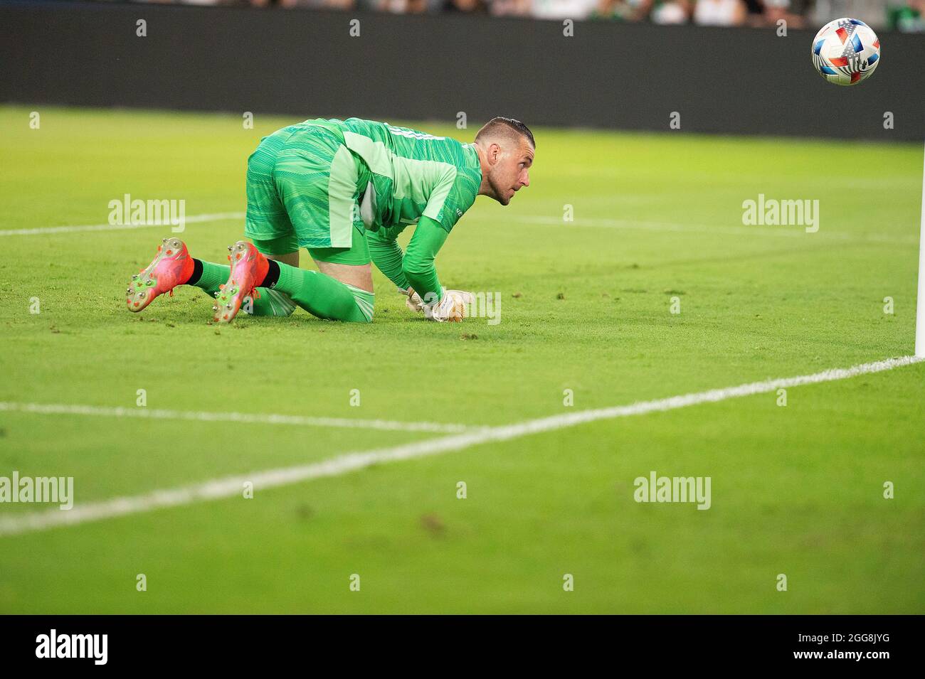 August 29, 2021: Austin FC Brad Stuver Goalkeeper (41) in action during ...