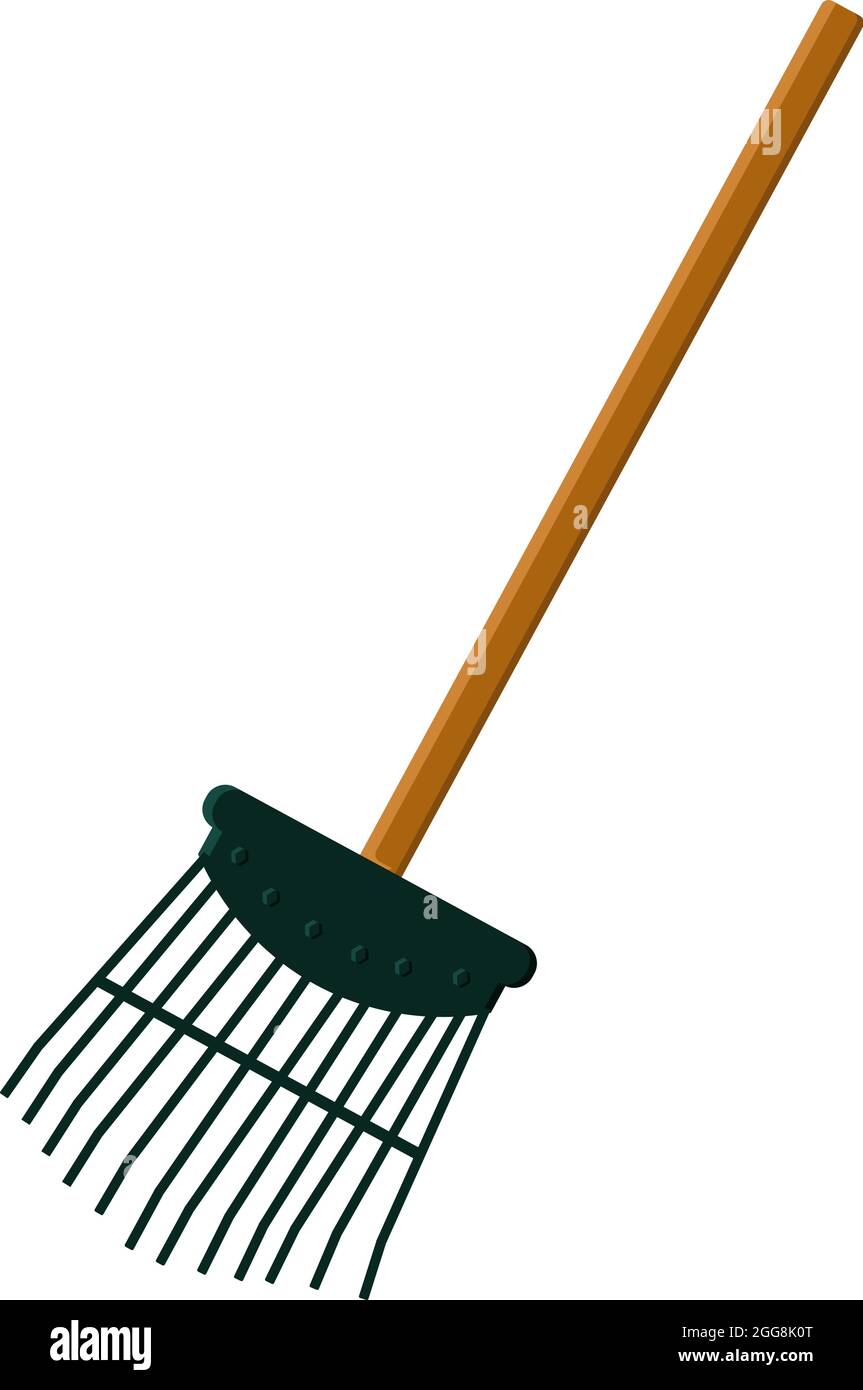 Green rakes, illustration, vector on a white background Stock Vector ...
