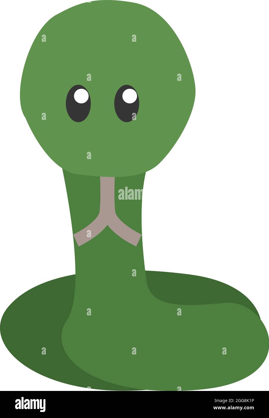 Green snake, illustration, vector, on a white background Stock Vector ...