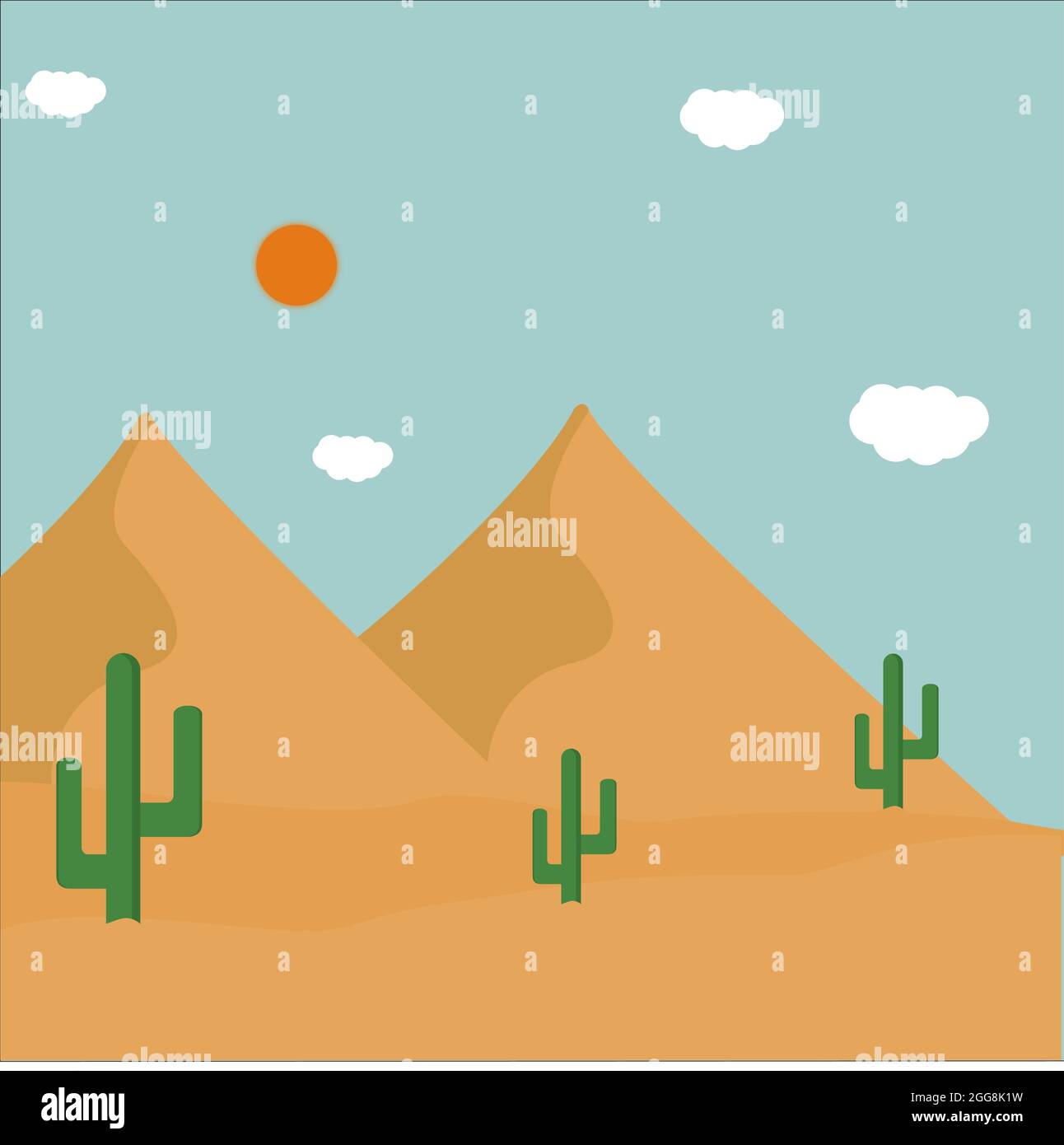 Sand dune, illustration, vector on a white background Stock Vector ...