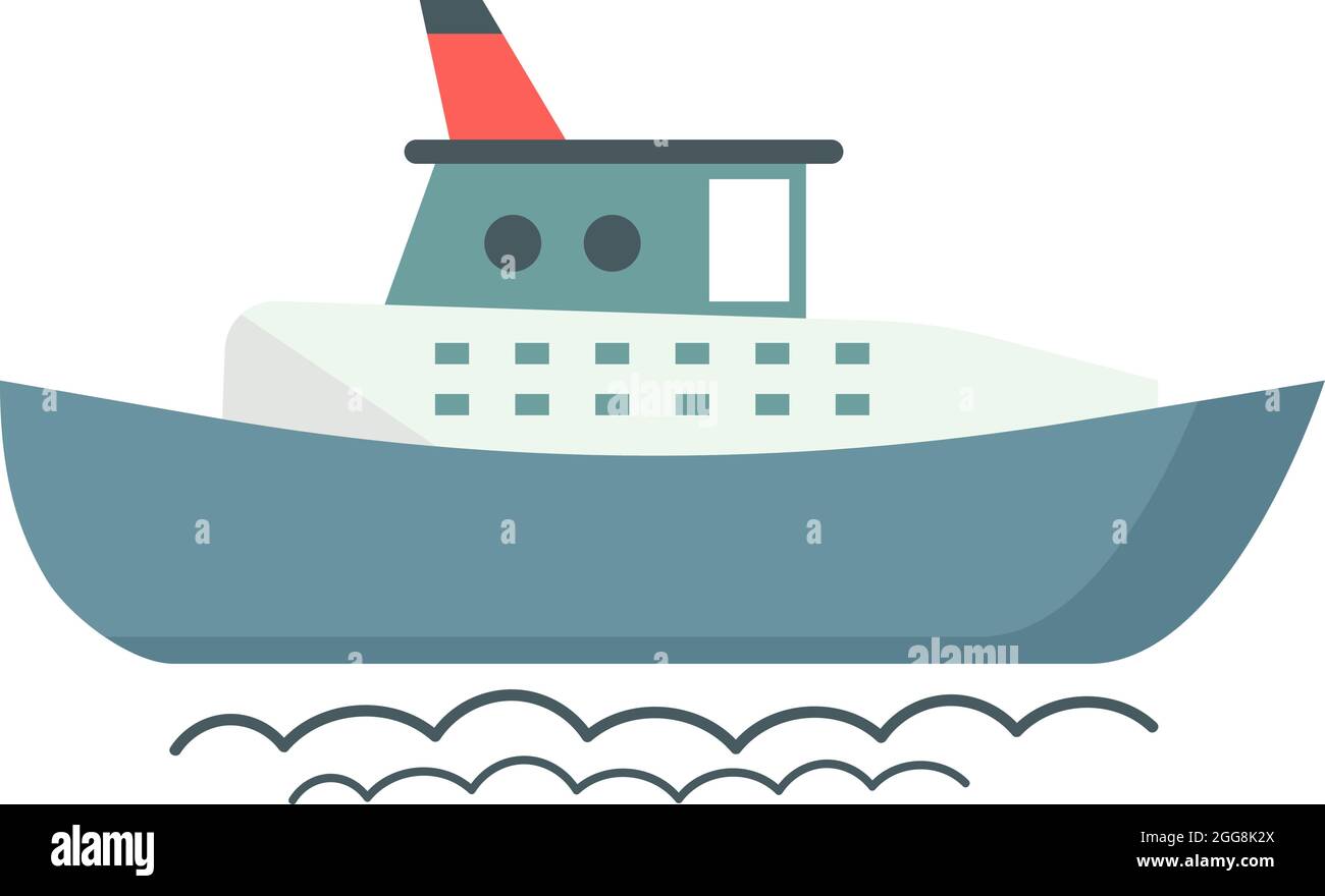 Blue ship, illustration, vector on a white background Stock Vector ...