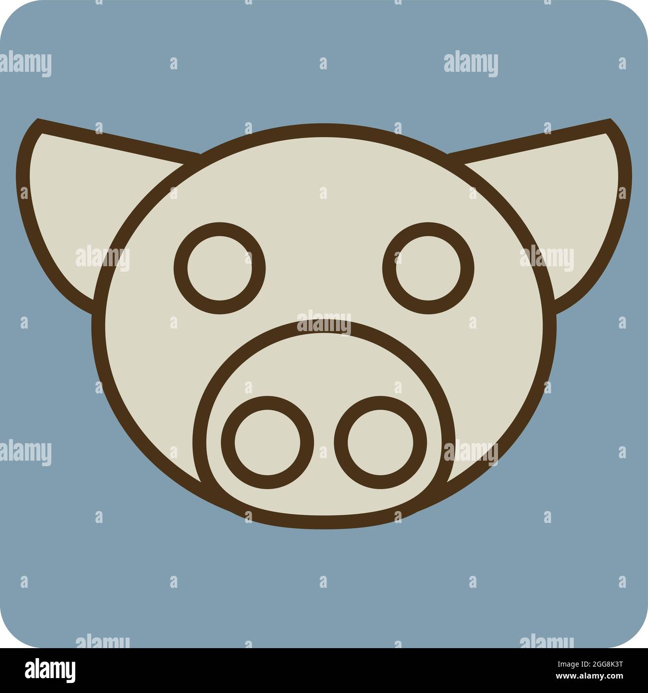 Simple Pig Face Drawing