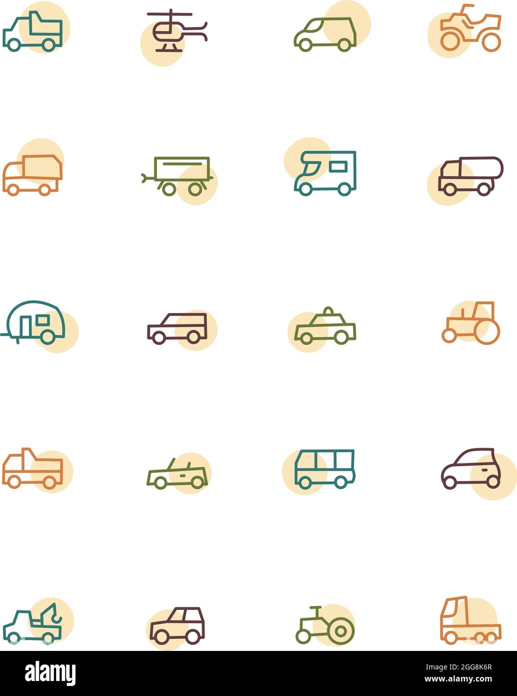 Cars icon pack, illustration, vector, on a white background Stock ...