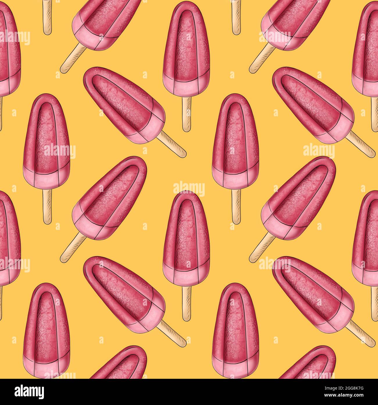 Illustration digital drawing ice cream seamless pattern of different ...