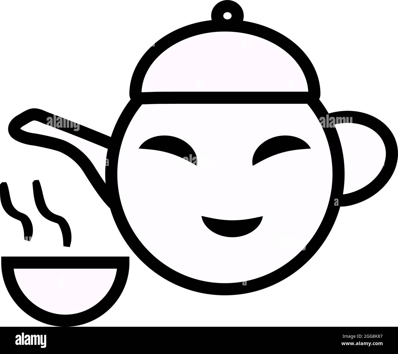 Chinese tea pot, illustration, vector, on a white background Stock ...