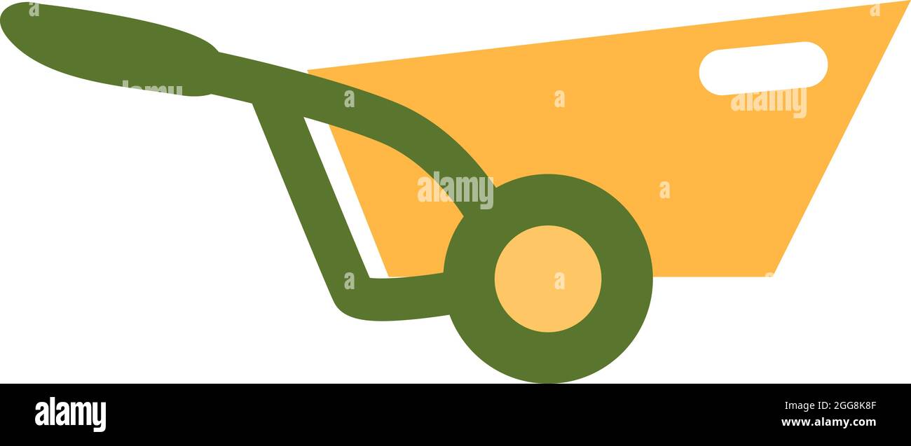 Yellow cart,illustration, vector, on a white background Stock Vector ...