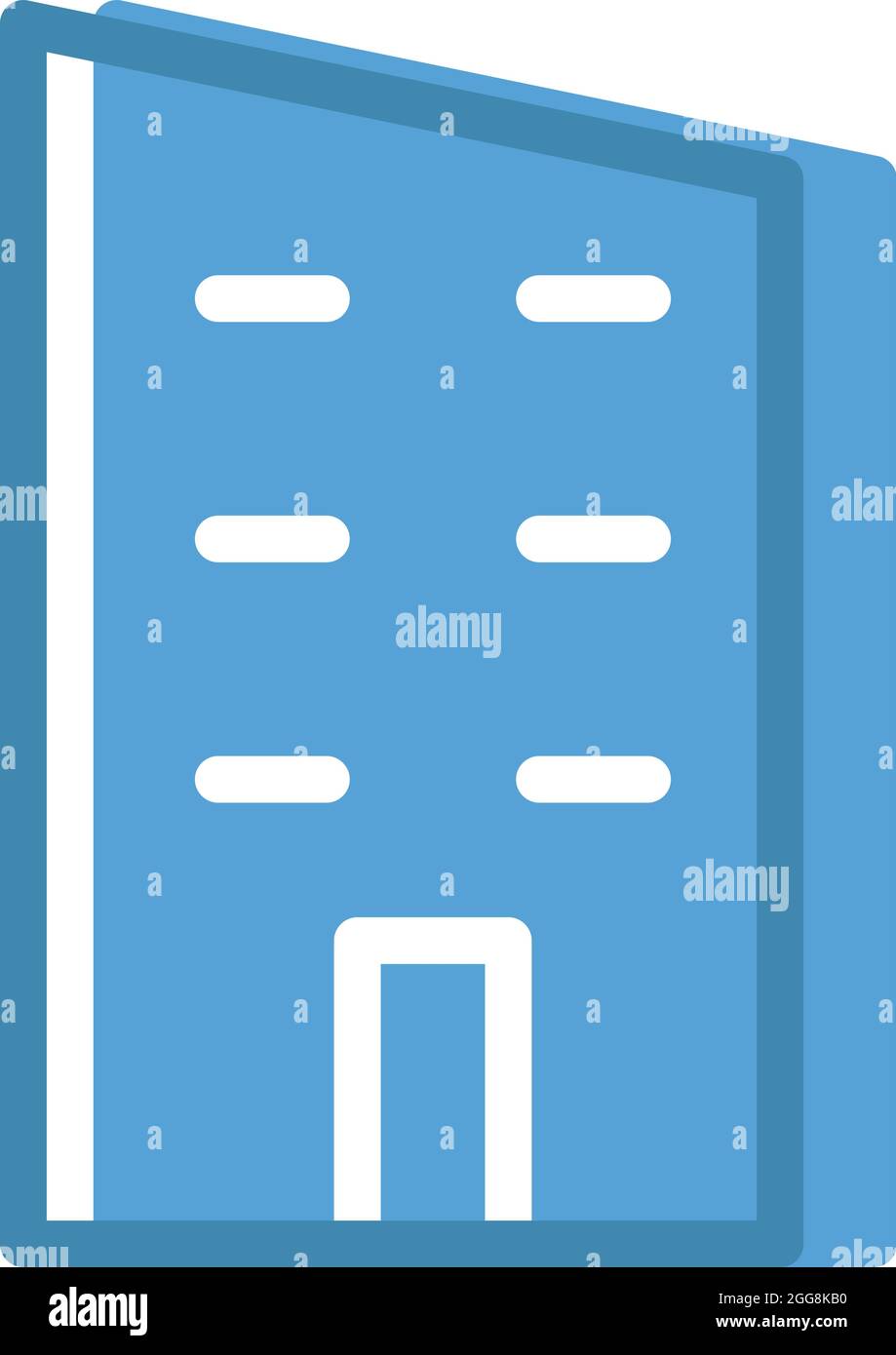Blue unique building, illustration, vector, on a white background Stock ...