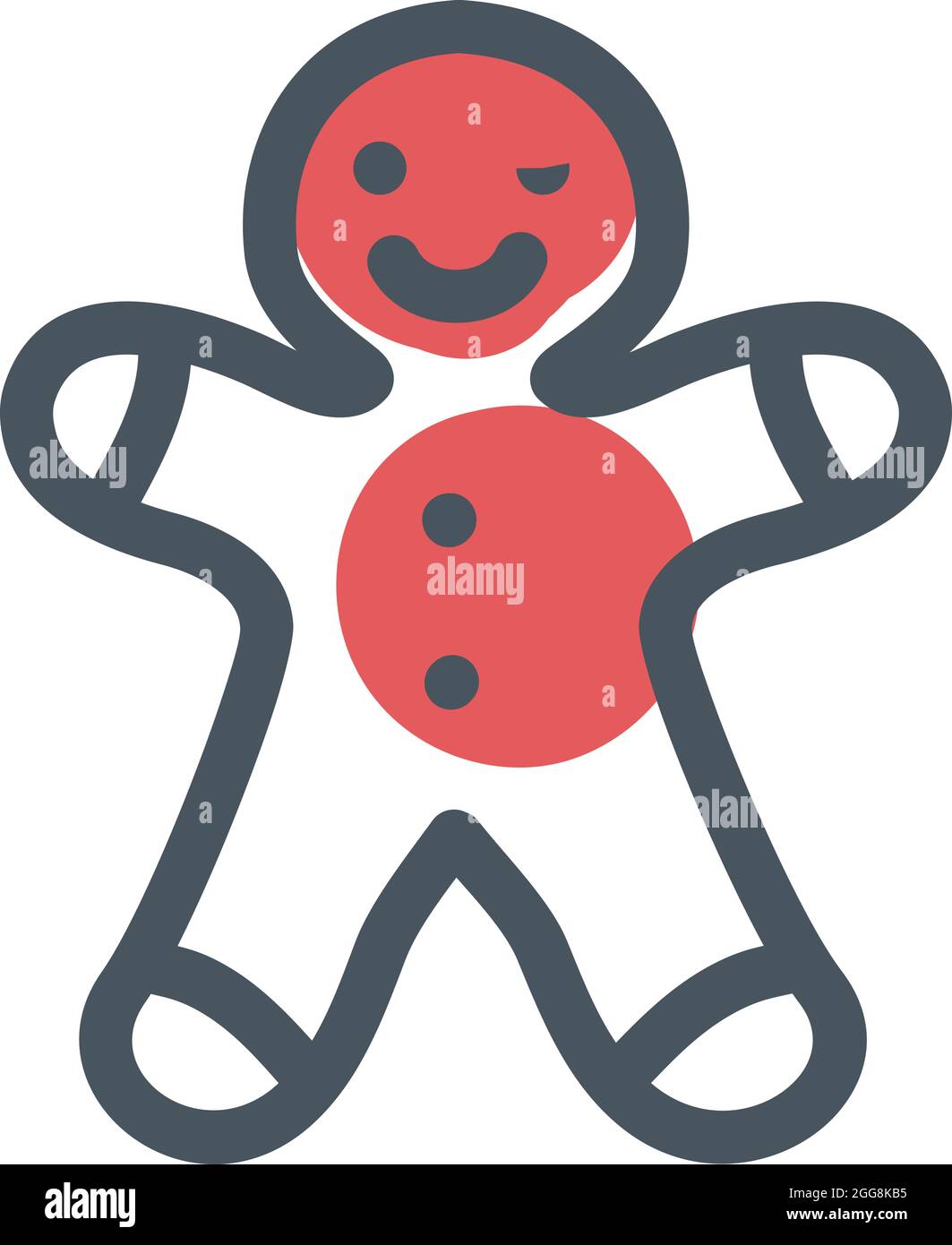 Christmas gingerbread man, illustration, vector, on a white background ...