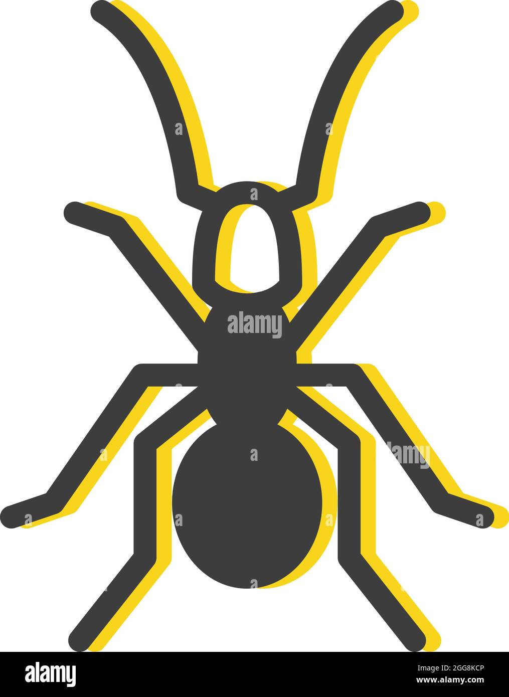 Small yellow ant, illustration, vector, on a white background Stock ...