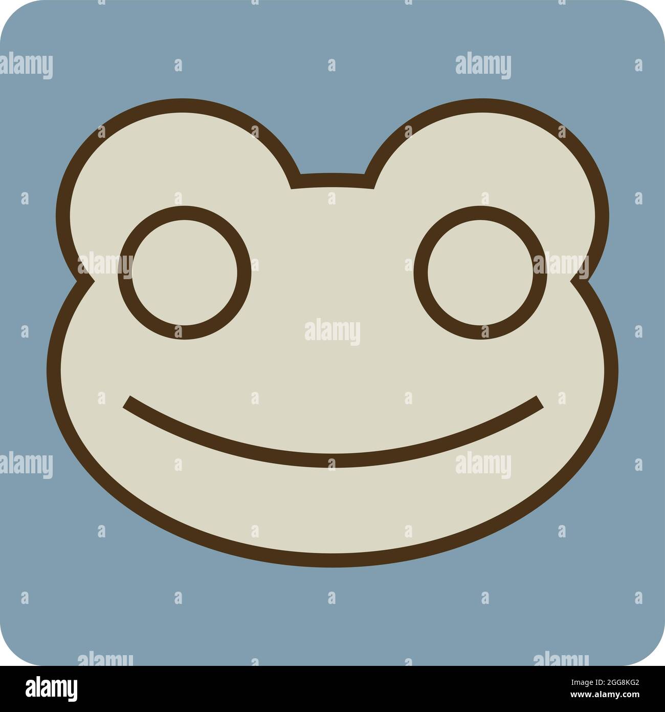 Brown frog head, illustration, vector, on a white background Stock ...