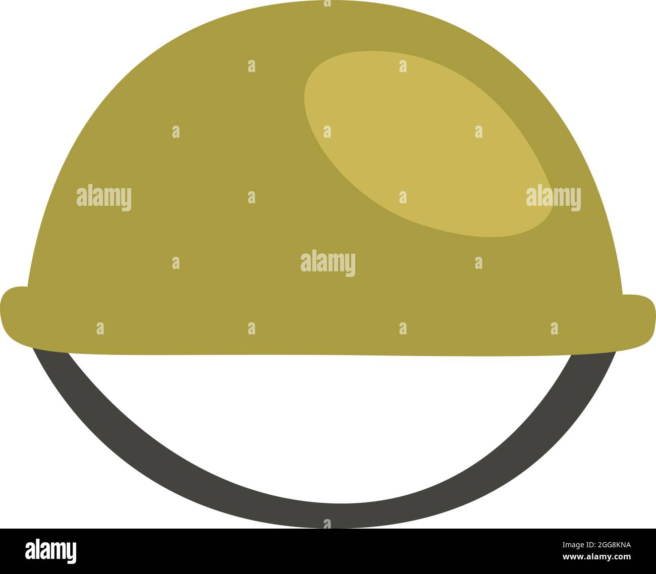 Green army helmet, illustration, vector, on a white background Stock ...
