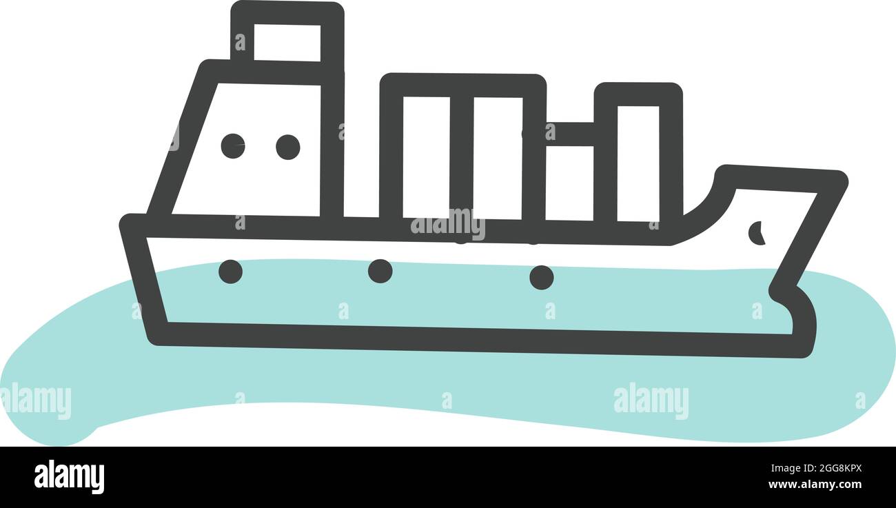 Transport ship, illustration, vector, on a white background Stock ...