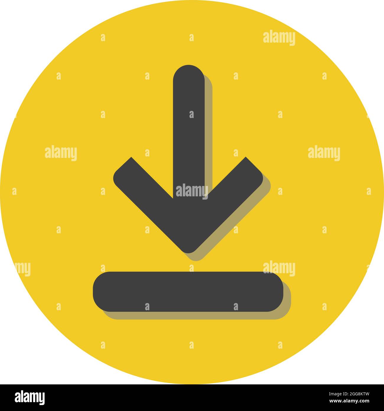 Downloading arrow, illustration, vector, on a white background Stock ...