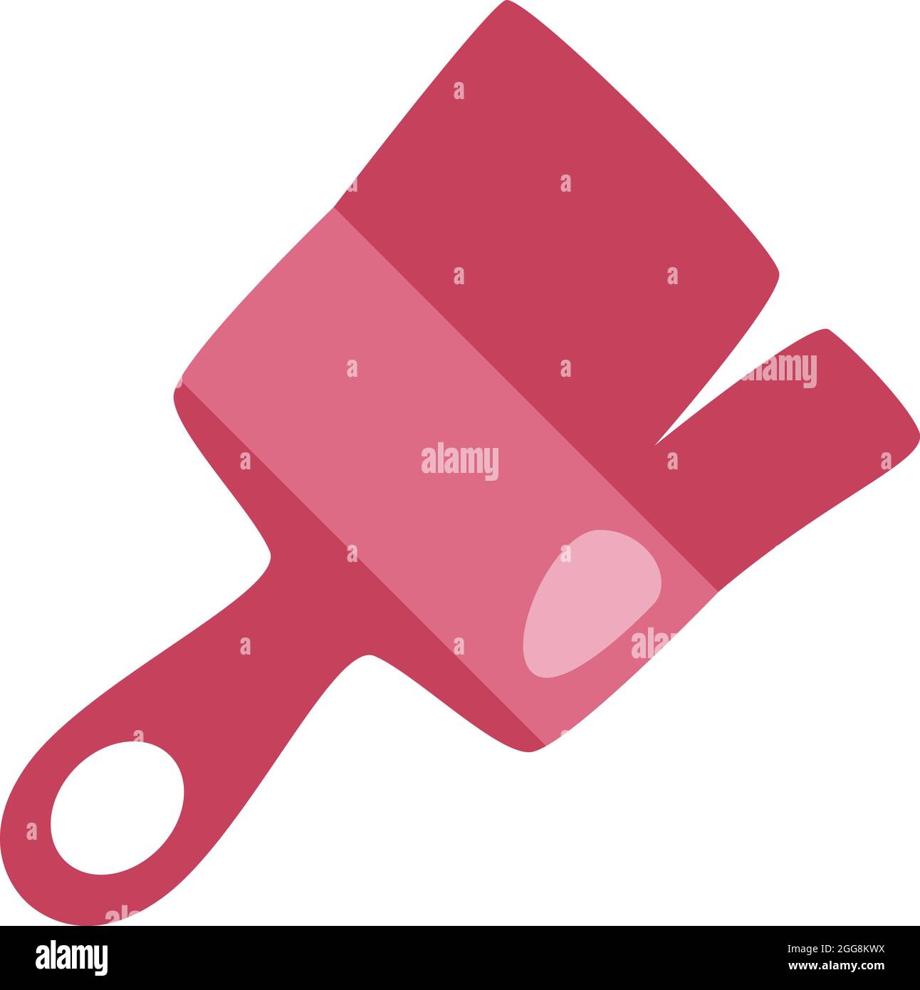 Red paint brush, illustration, vector, on a white background Stock ...