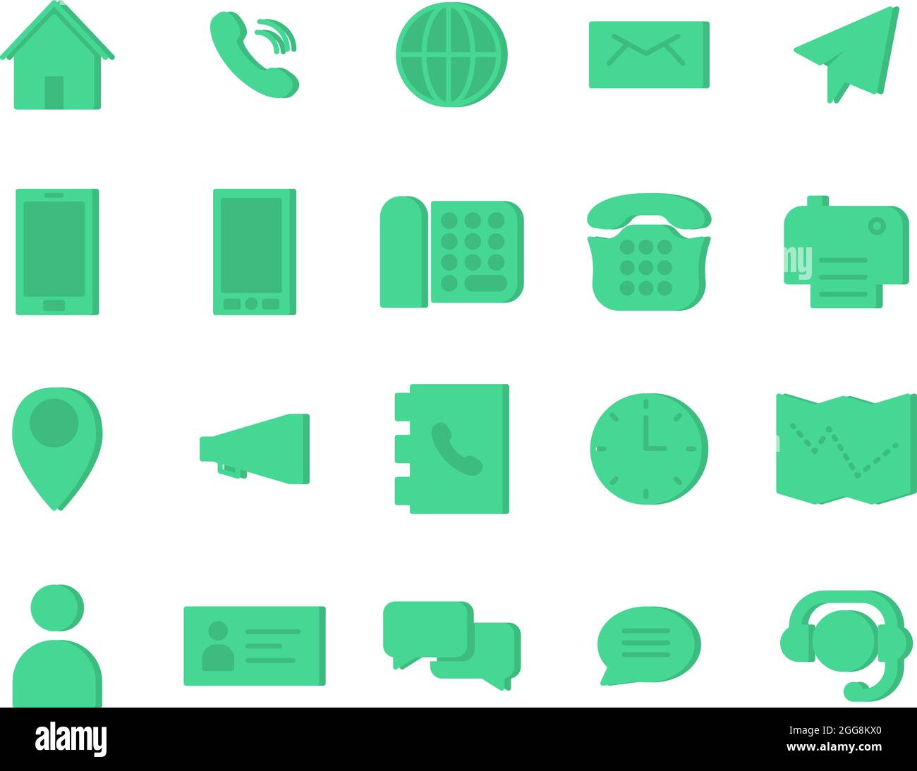 Contacts app icon pack, illustration, vector, on a white background ...