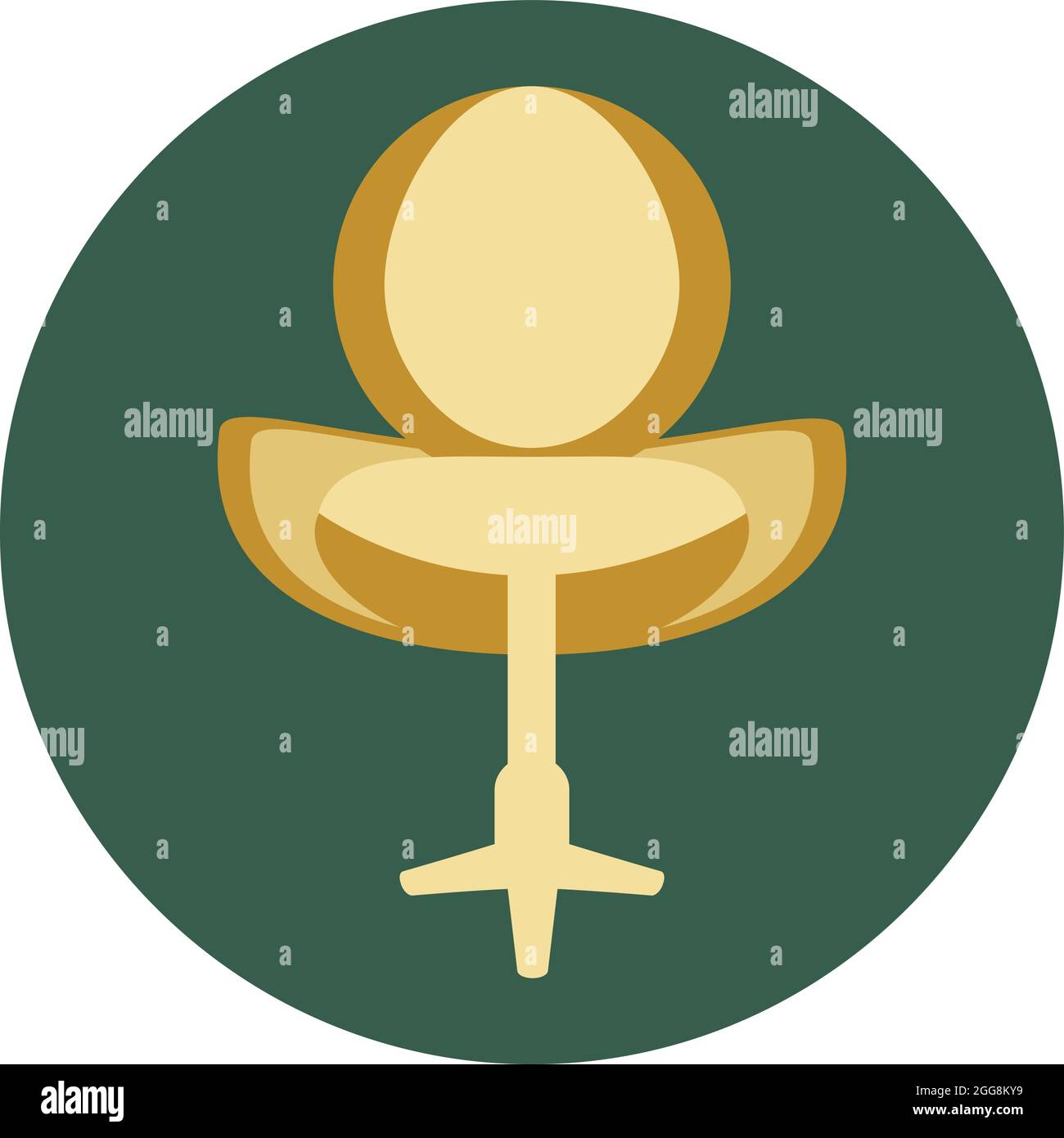 Brown spinning chair, illustration, vector, on a white background Stock ...