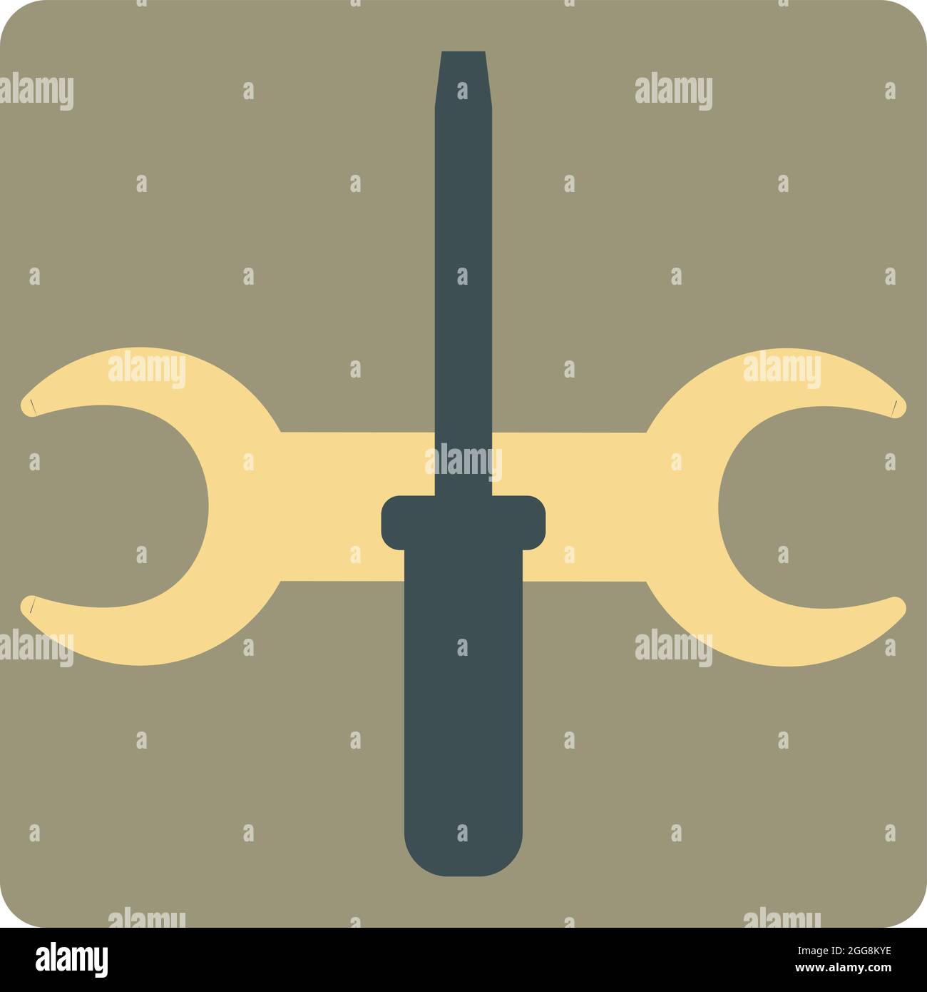 Auto service screwdriver, illustration, vector, on a white background ...