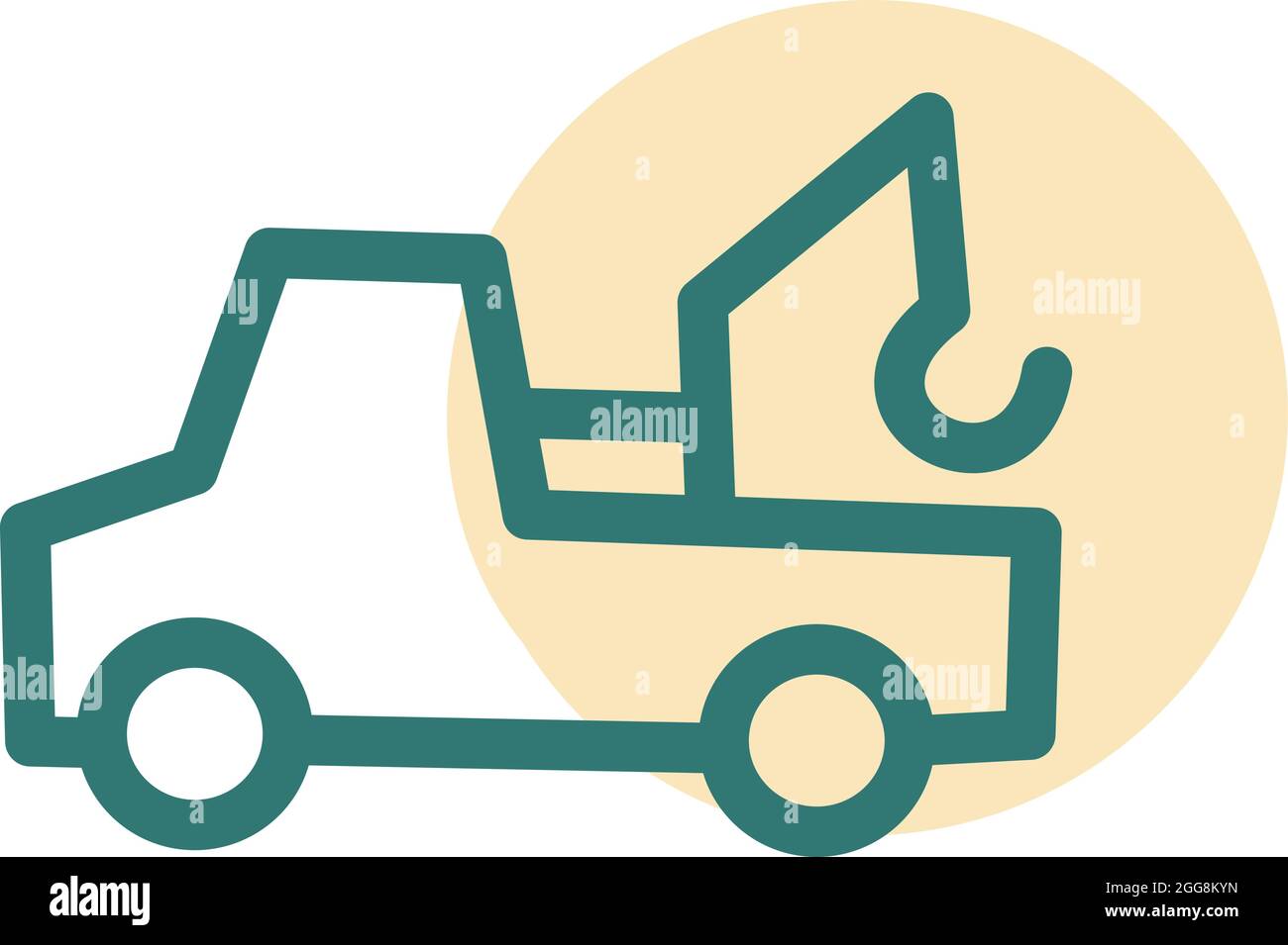 Car with a hook, illustration, vector, on a white background Stock ...