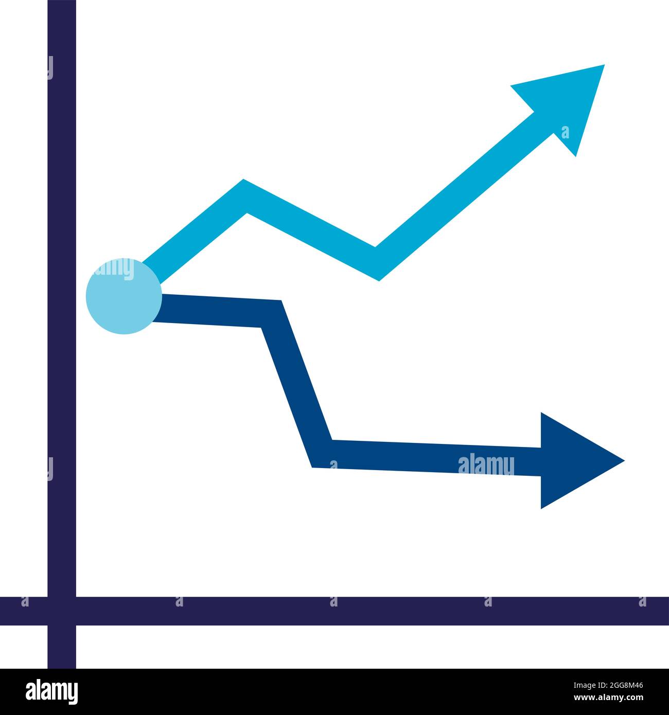 Analytics graph arrows, illustration, vector, on a white background ...