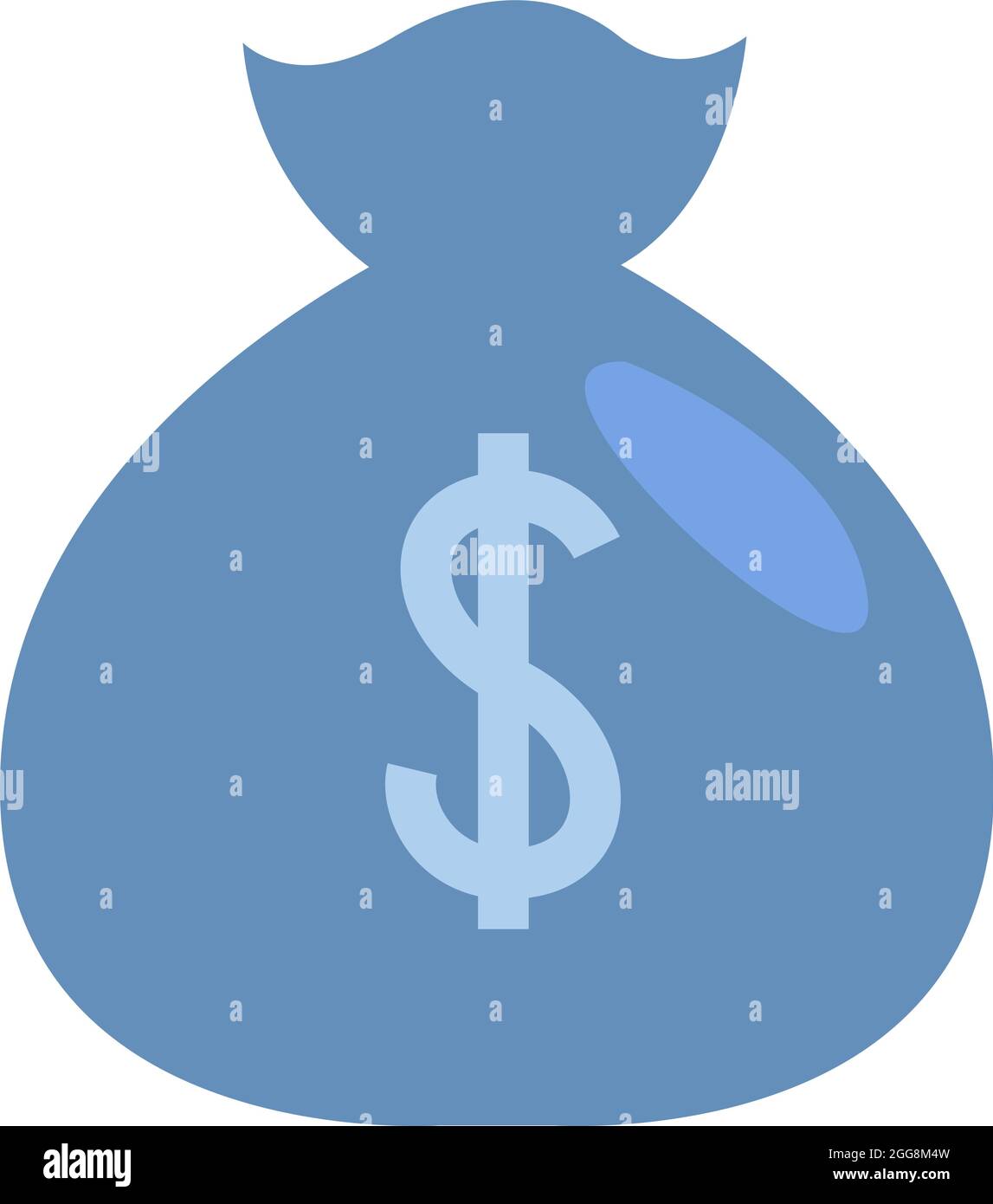 Blue money bag, illustration, vector, on a white background Stock ...