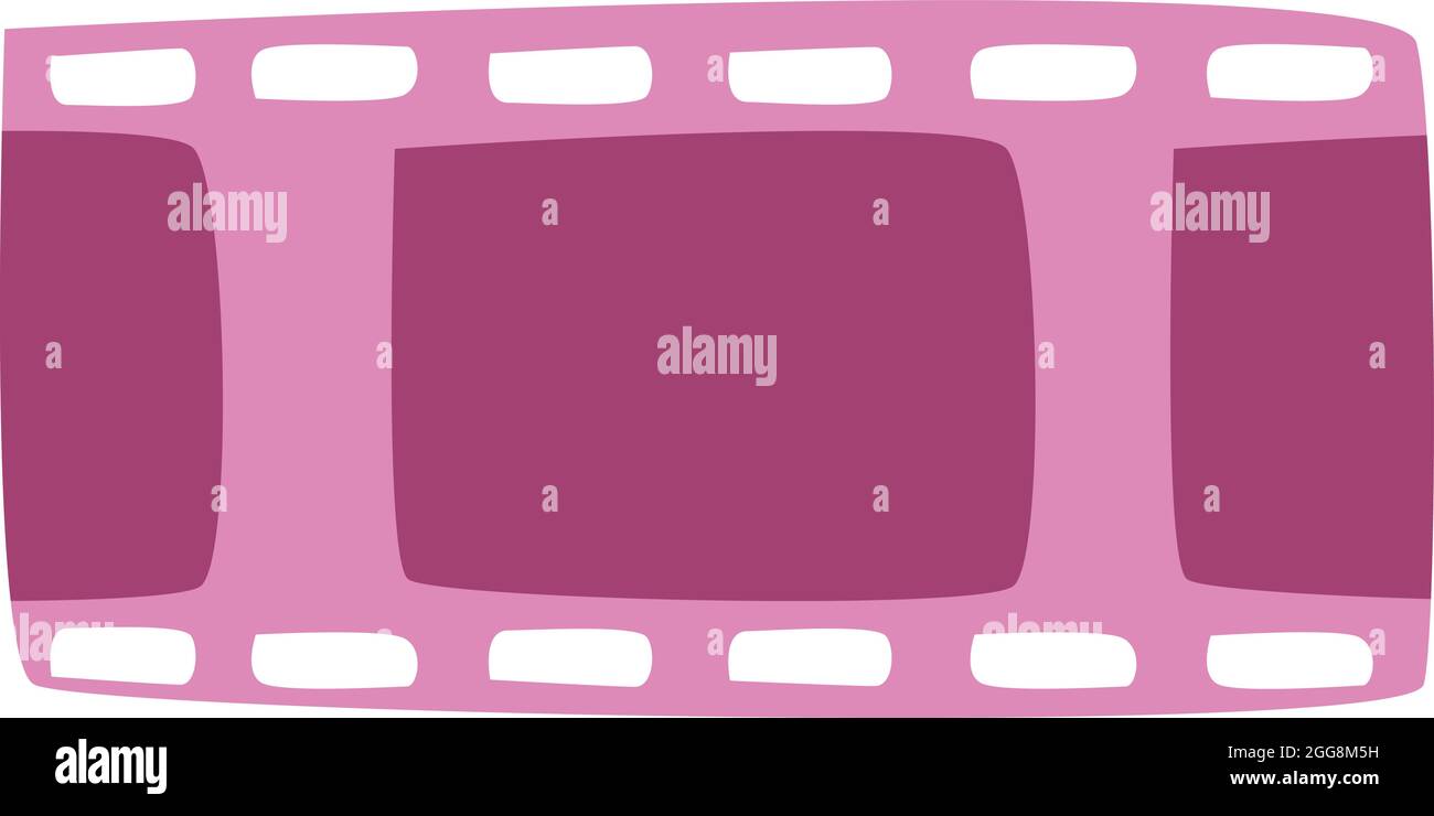 Pink film strip, illustration, vector, on a white background Stock ...