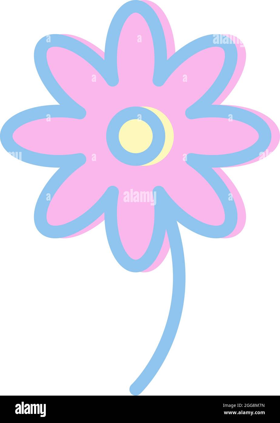 Pink daisy, illustration, vector, on a white background Stock Vector ...