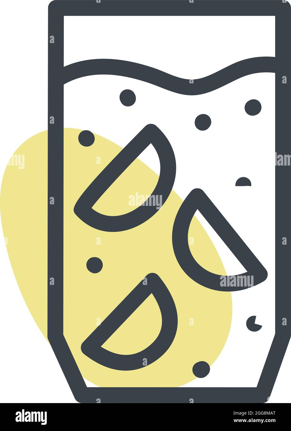 Lemon water, illustration, vector, on a white background Stock Vector ...