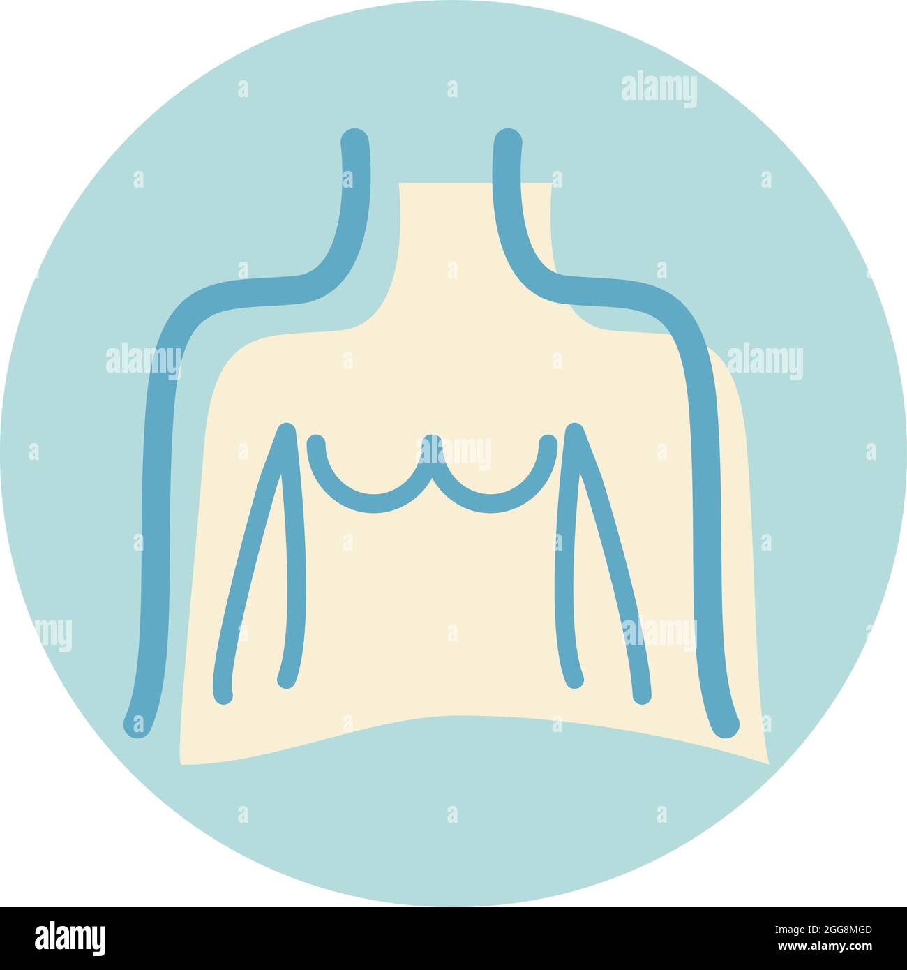 Human chest, illustration, vector, on a white background Stock Vector ...