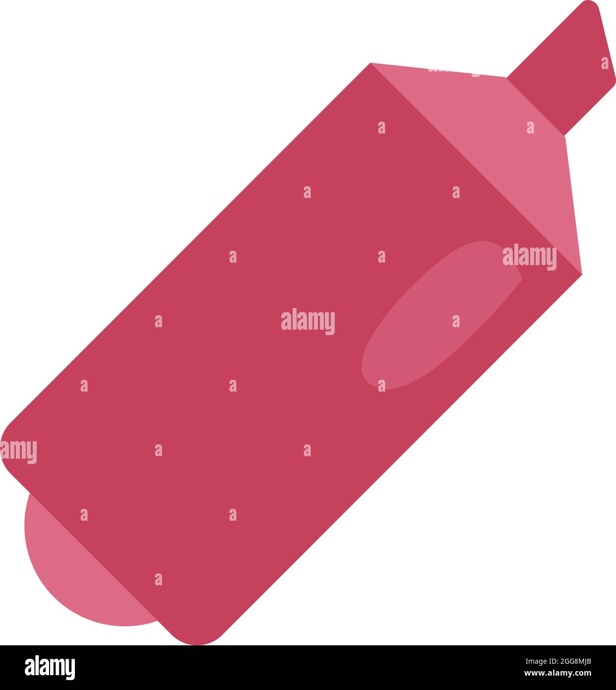 Red fat marker, illustration, vector, on a white background Stock ...