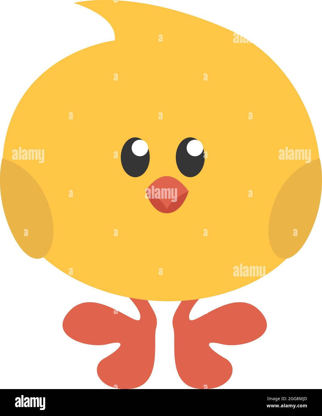 Yellow chick, illustration, vector, on a white background Stock Vector ...