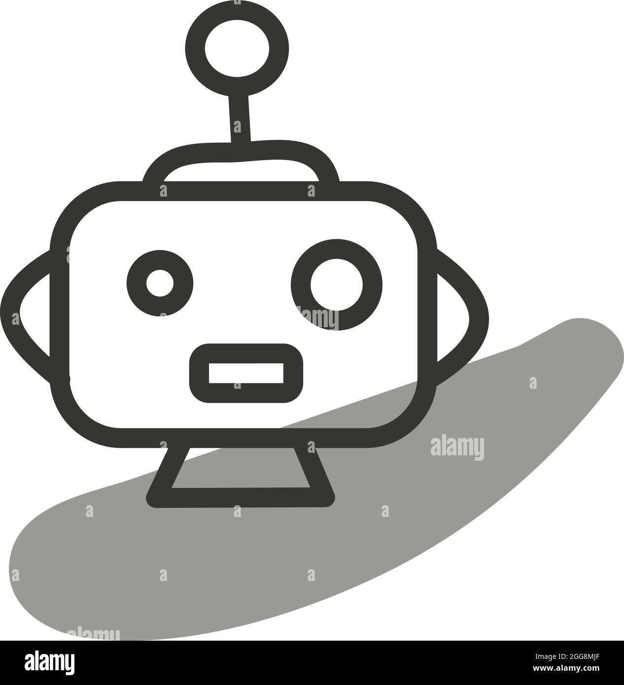 Grey robot, illustration, vector, on a white background Stock Vector ...
