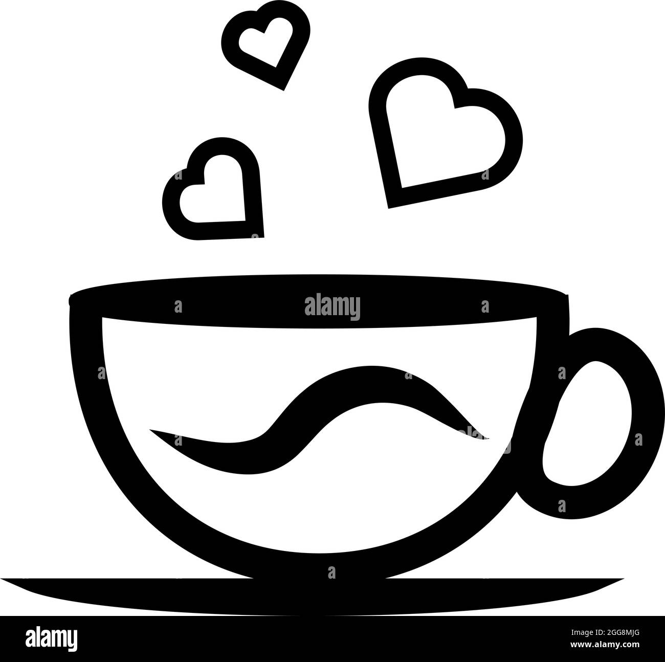 Heart in coffee art Stock Vector Images - Alamy