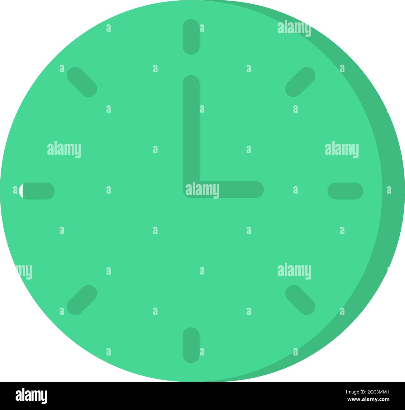 Green clock, illustration, vector, on a white background Stock Vector ...