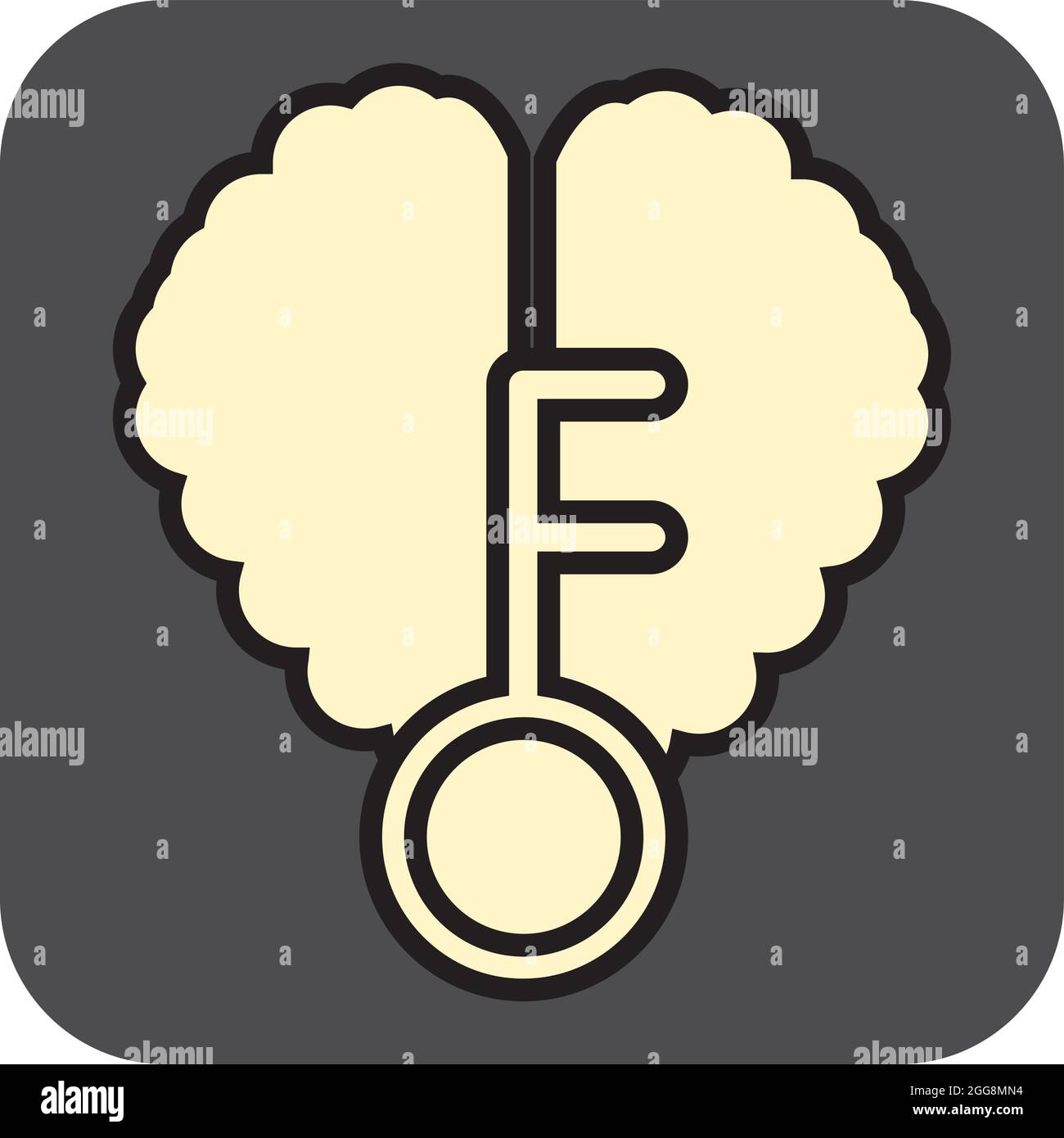 Brain with a key, illustration, vector, on a white background Stock ...
