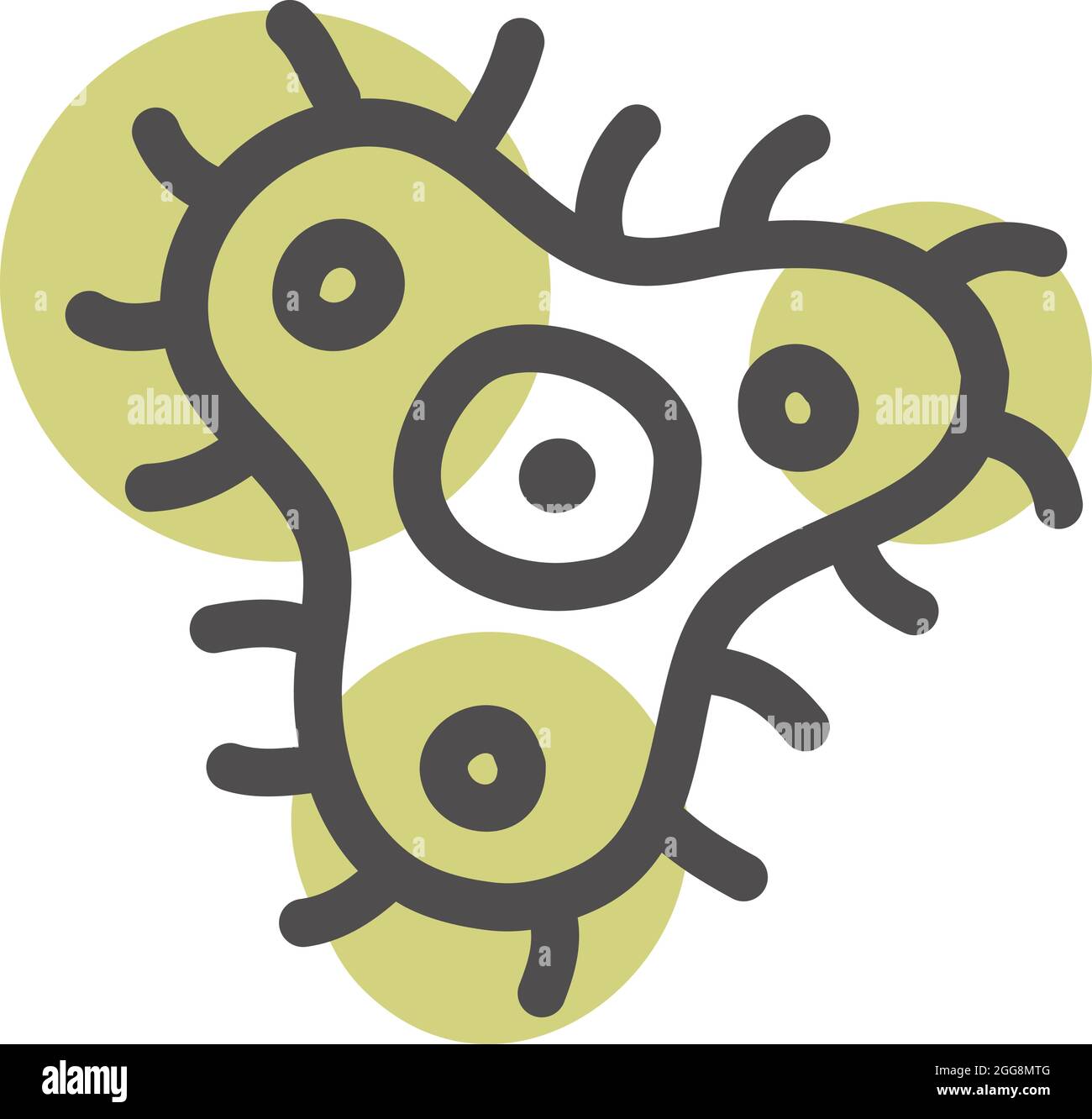 Green bacteria, illustration, vector, on a white background Stock ...