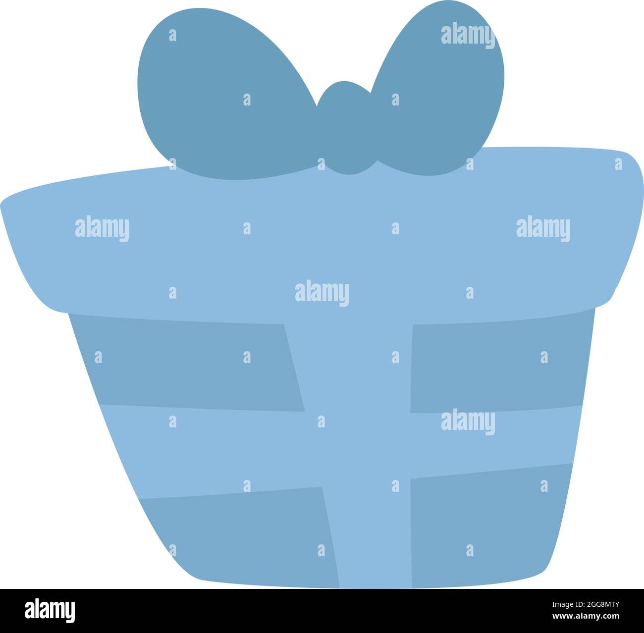 Blue baby present, illustration, vector, on a white background Stock ...