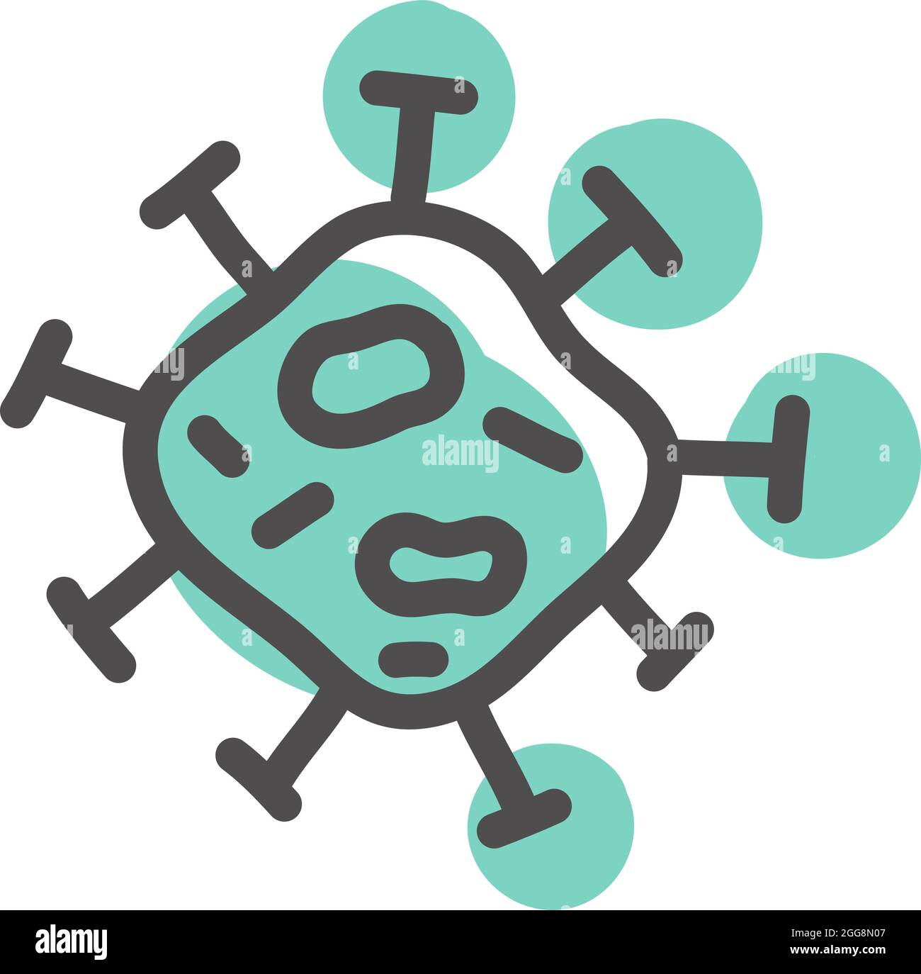 Light blue bacteria, illustration, vector, on a white background Stock ...